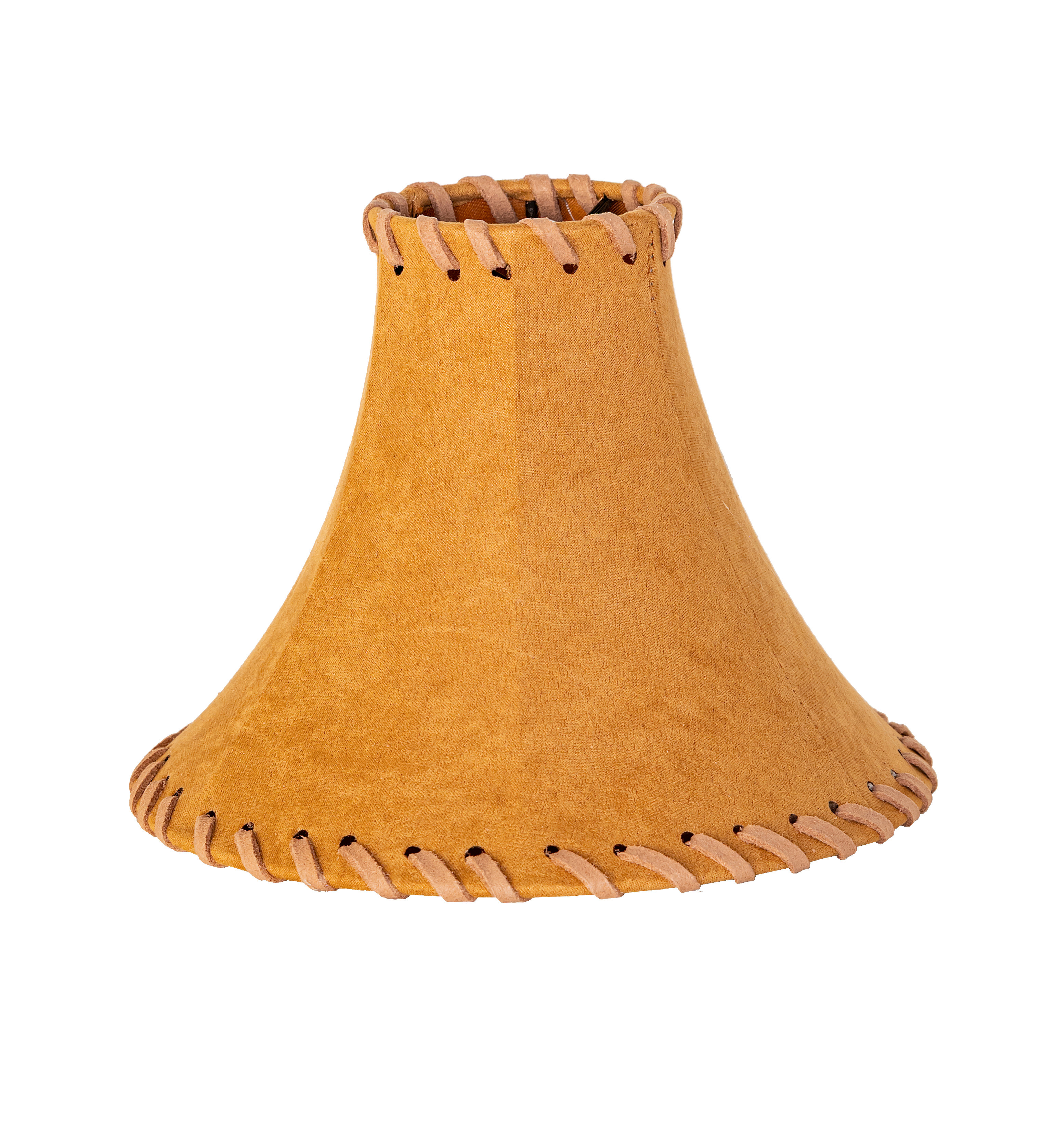 Meyda Lighting 8" Wide Faux Leather Tan Hexagon Shade | Perigold