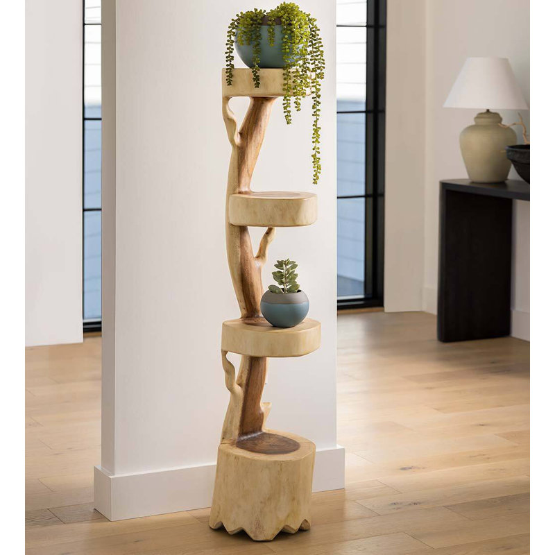 Arlmont & Co. Lekayla Round Multi-tiered Solid Wood Plant Stand | Wayfair