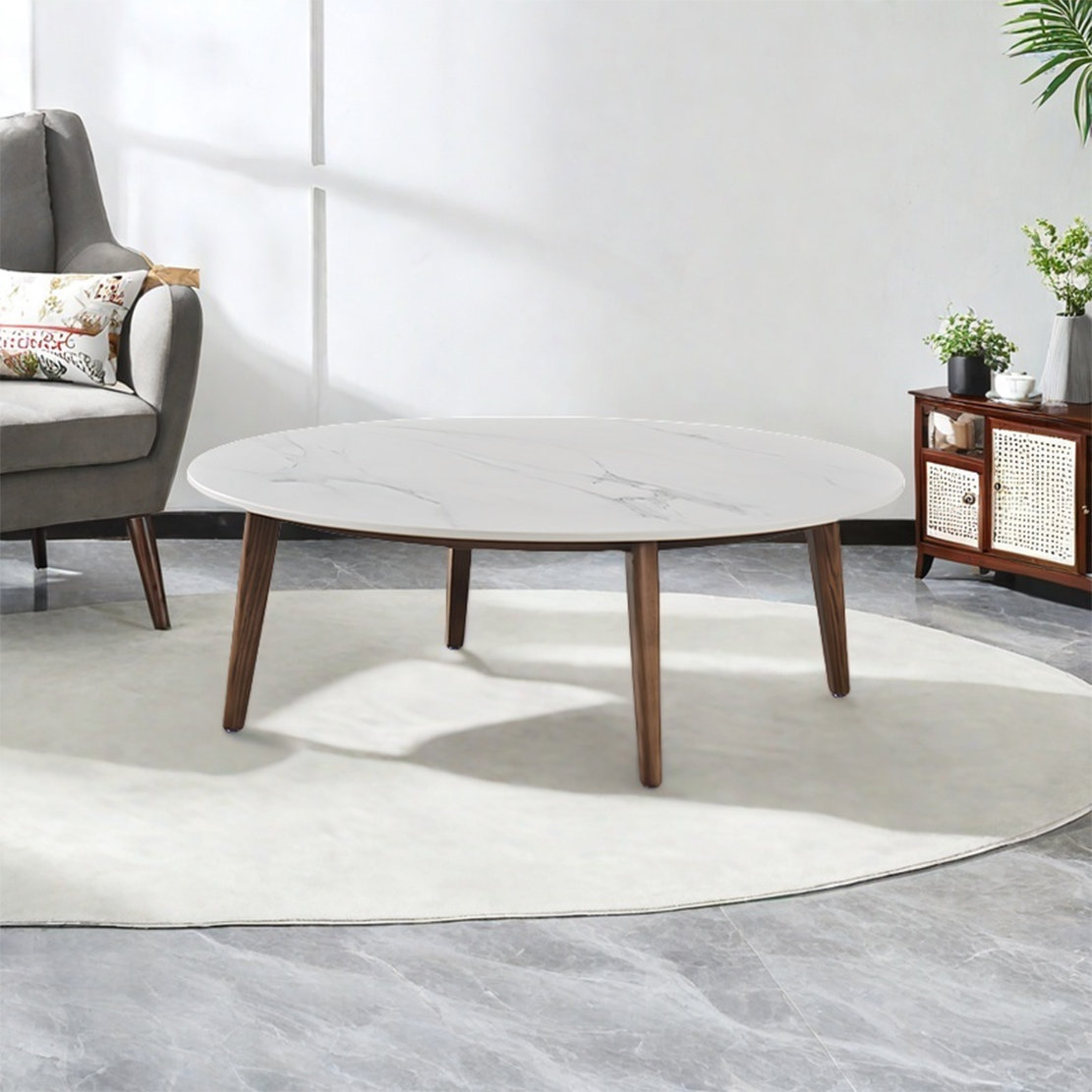 AWORET Simple rock plate round coffee table | Wayfair
