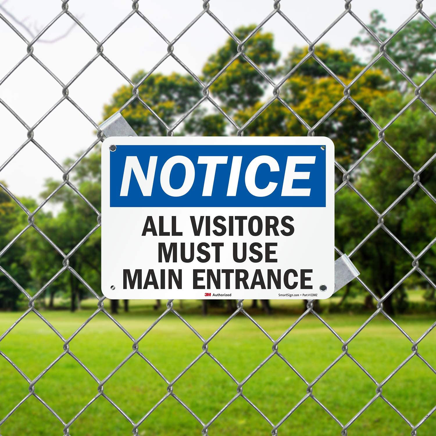 SmartSign Notice - All Visitors Must Use Main Entrance 10" X 7" 3M ...