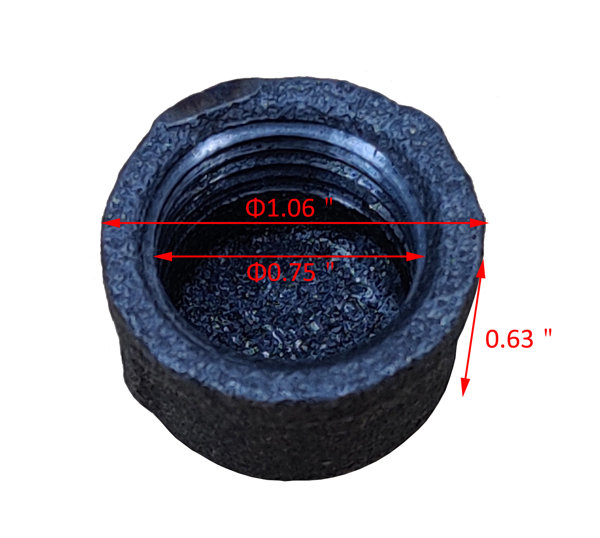FixtureDisplays 1/2" Black Pipe Cap Fitting Cast Iron Connector ...