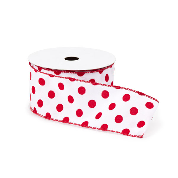 The Holiday Aisle® Ruban rouge et blanc à pois (ensemble de 2 ...