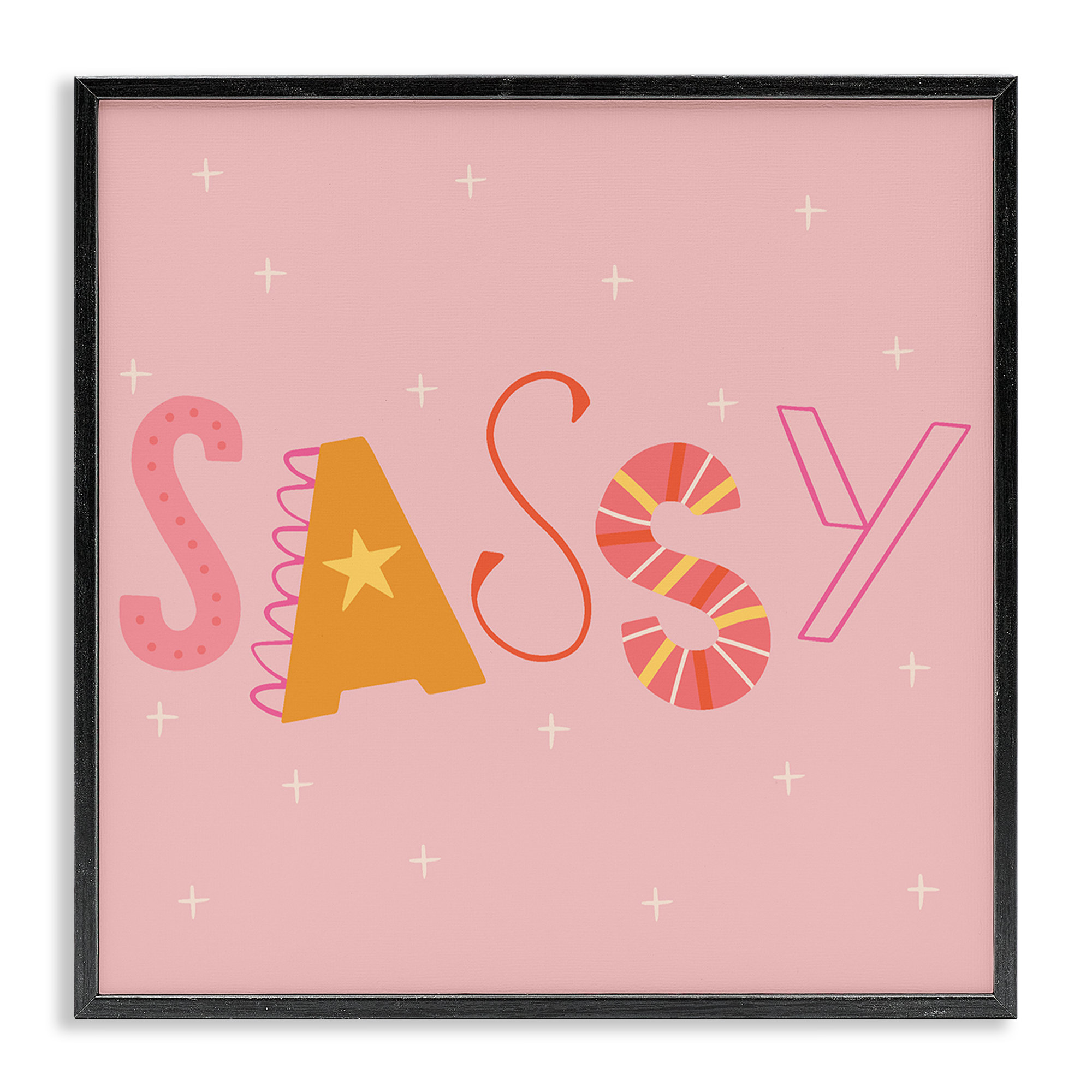 Ebern Designs Pink Sassy Typography Framed Giclee, design by Sazerelli ...