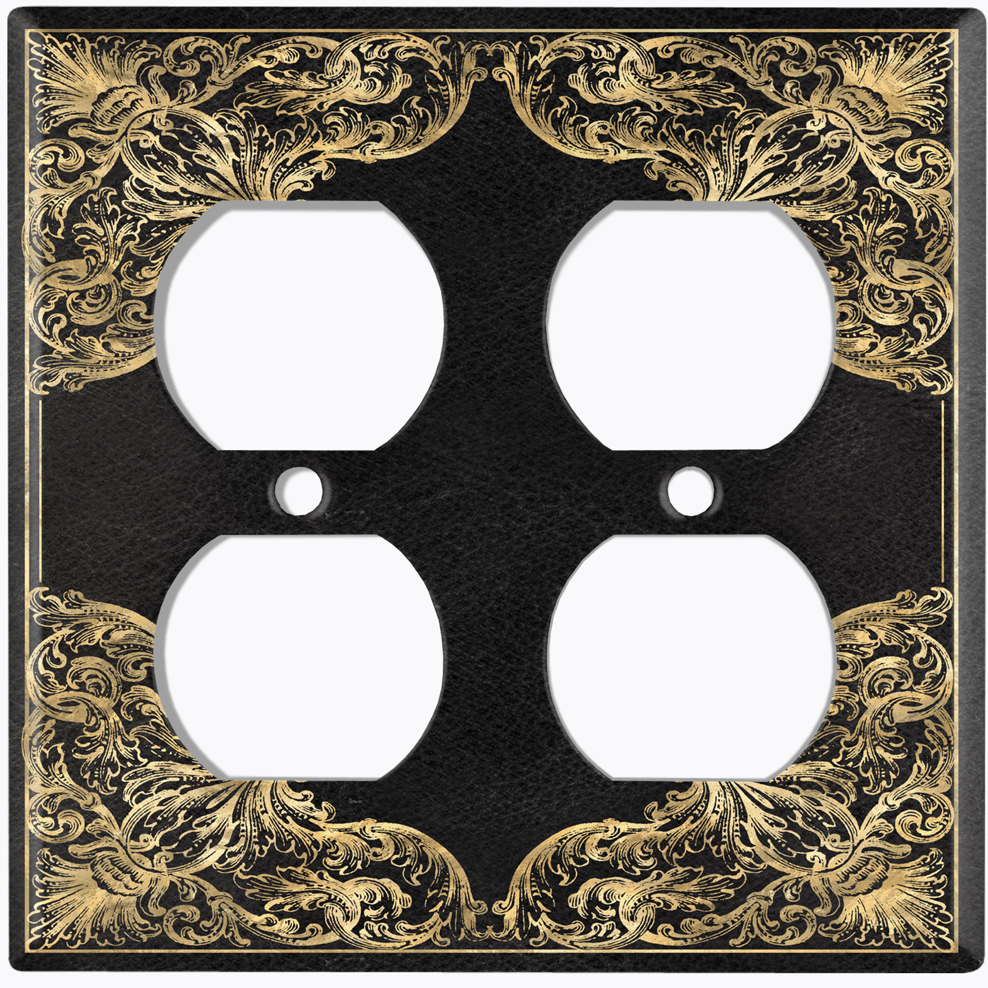 WorldAcc French Victorian Frame 2-Gang Duplex Outlet Wall Plate | Wayfair