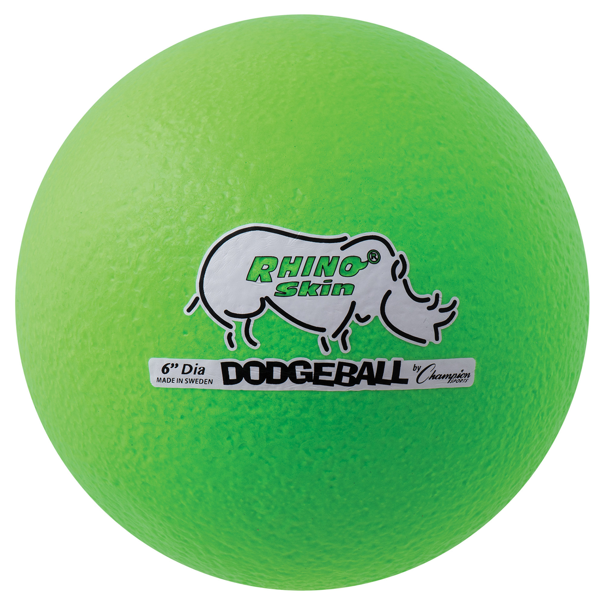Champion Sports Rhino Skin 6-Inch Low Bounce Dodgeball Set, Neon Green ...