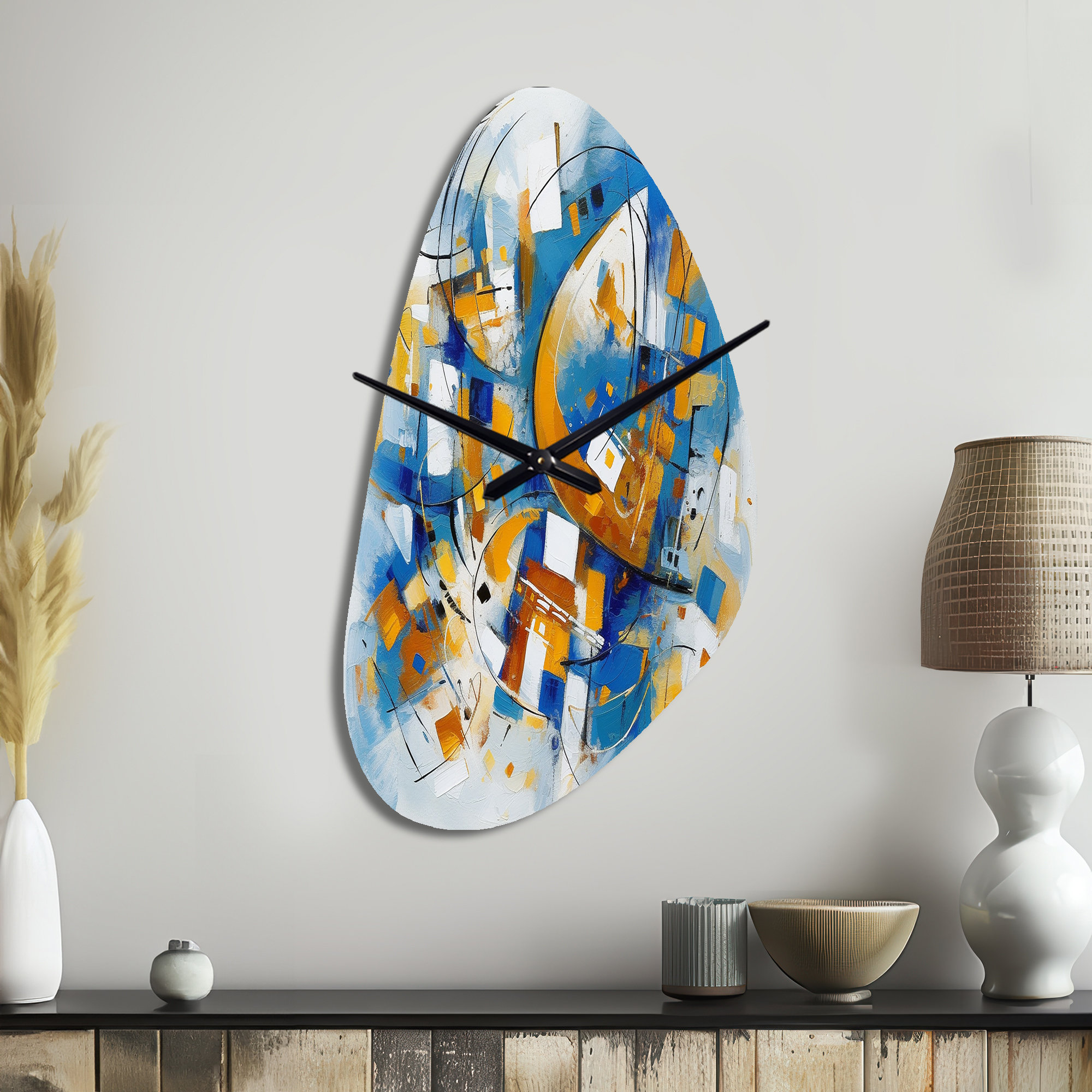 Design Art Blue Abstracted Fractals And Dimensions I - Geometric ...