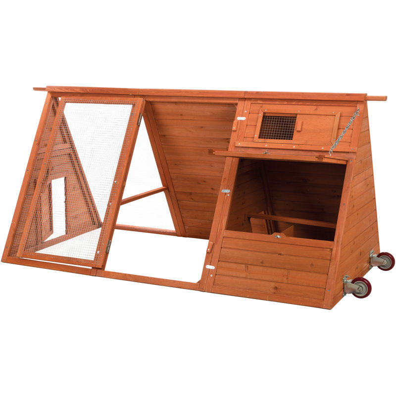 TRIXIE Mobile A-Frame Chicken Coop with Run, 2 Nesting Boxes, Roosting ...
