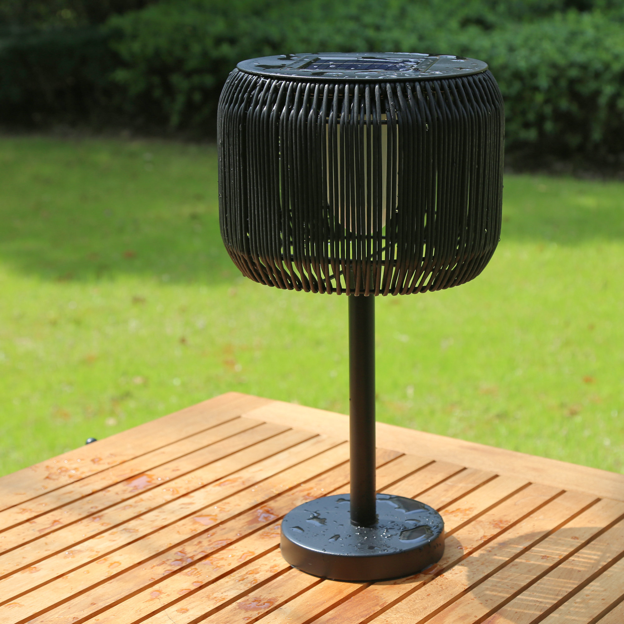 HAPLIFE 20" Solar Powered Integrated LED Outdoor Table Lamp & Reviews ...
