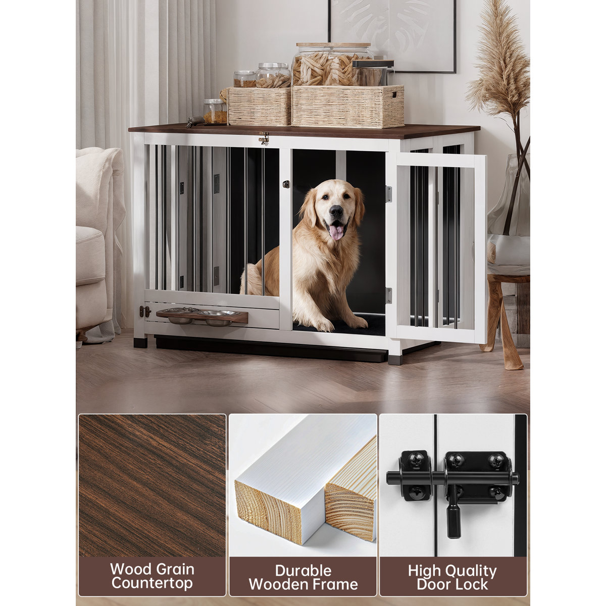 Tucker Murphy Pet™ 39.4" Dog Crate Furniture - Indoor Wooden Kennel ...