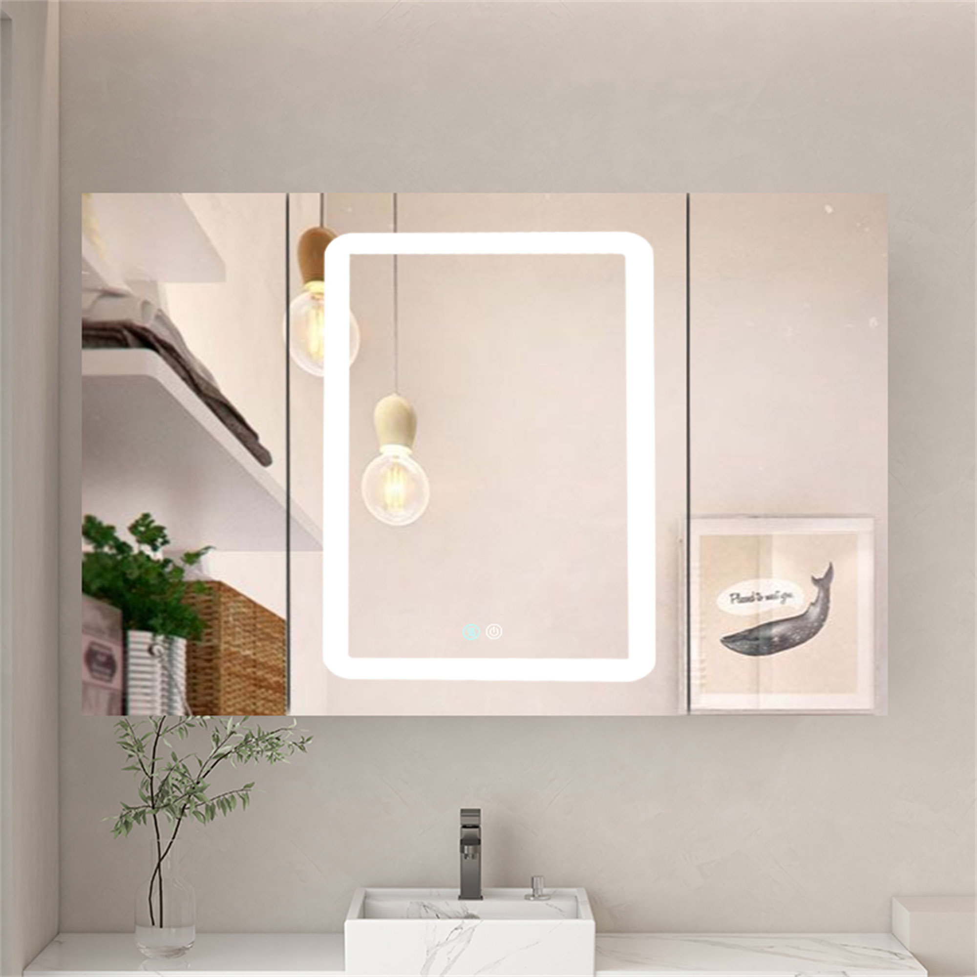 Brayden Studio® 40X30 Inch LED Bathroom Medicine Cabinet With Mirror ...