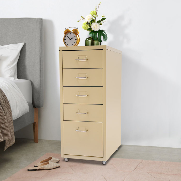 Ebern Designs Riesner 5-Drawer Storage Cabinet with Wheels | Wayfair
