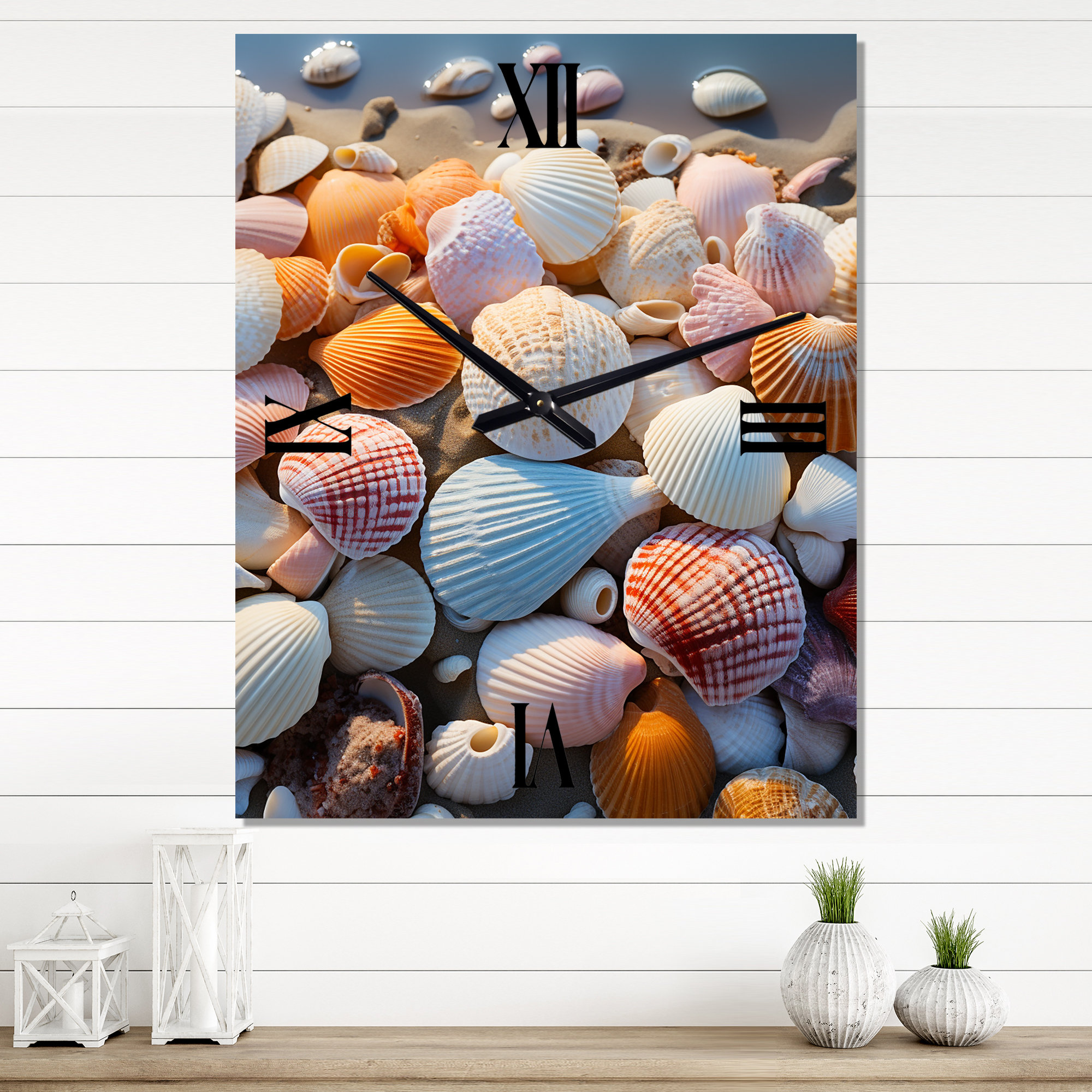 Design Art Beach Photo Sunlit Shells II - Nautical & Beach Wall Clocks ...