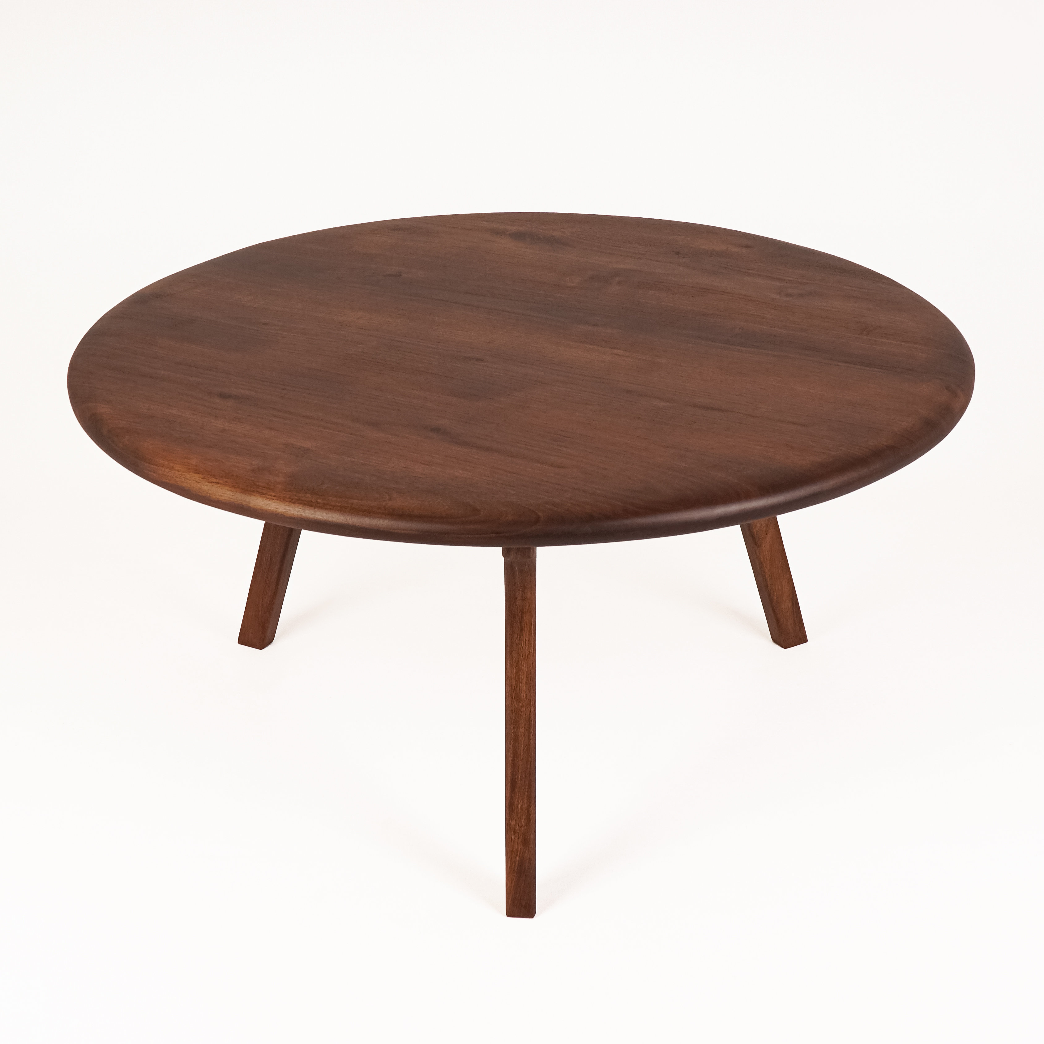 Corrigan Studio® Sidney Solid Walnut Wood Round Coffee Table, Mid ...