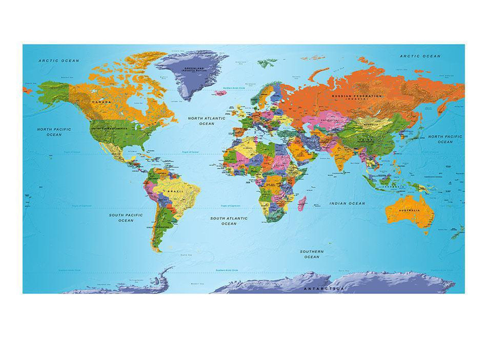 Williston Forge Peel and Stick World Map XXL Wall Mural - World Map ...