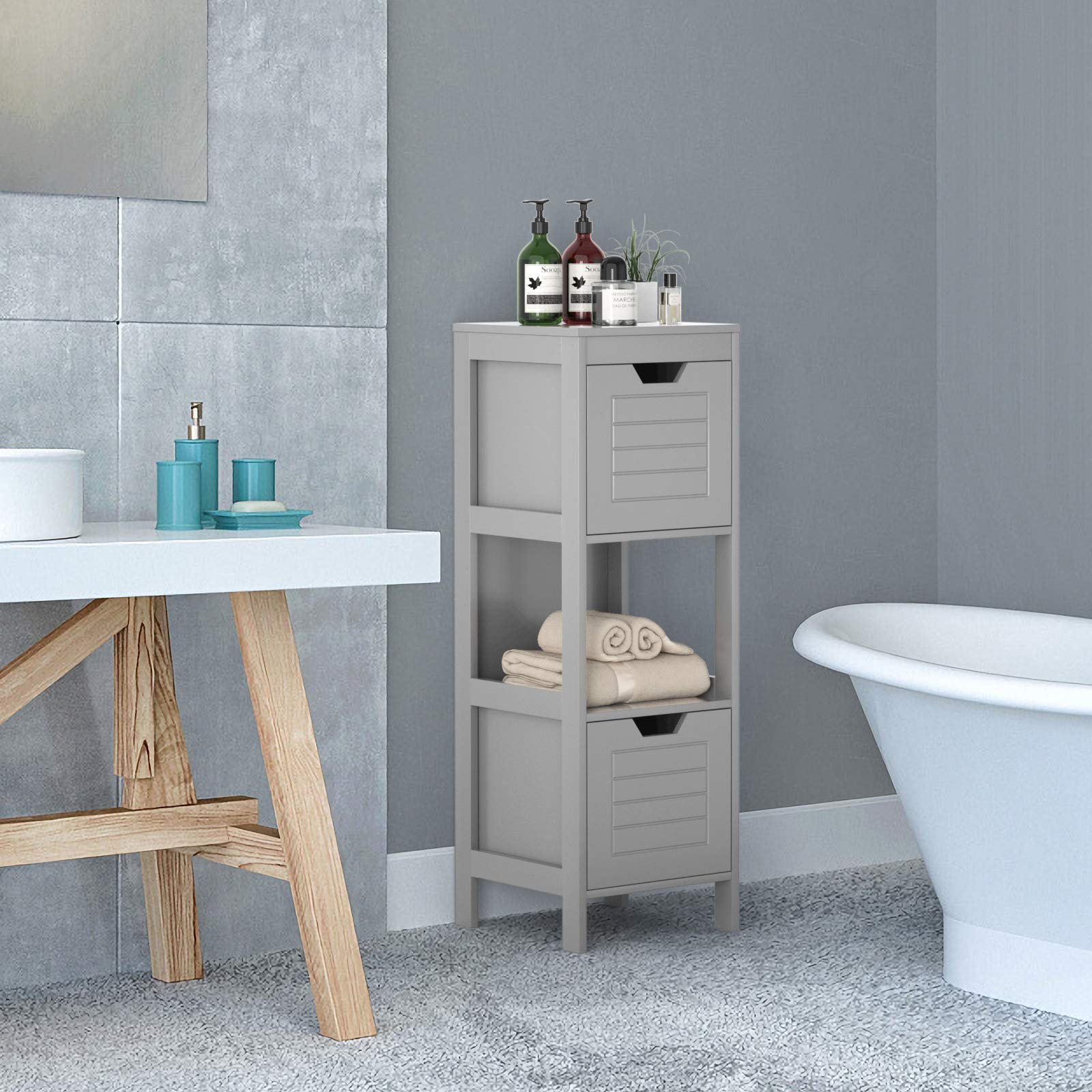 Latitude Run® Multifunctional Wooden Storage Rack Free Standing ...