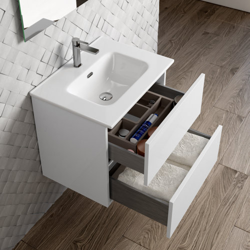 Wrought Studio Guilbert 23.22'' Single Bathroom Vanity with Ceramic Top ...