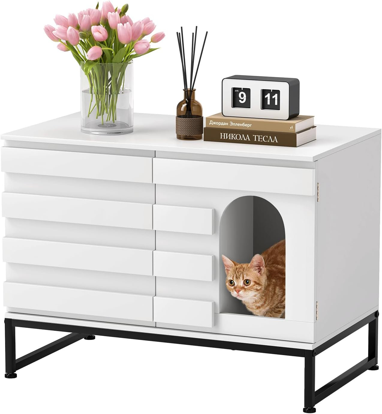 Tucker Murphy Pet™ Cat Litter Box Enclosure Hidden Litter Box Furniture ...