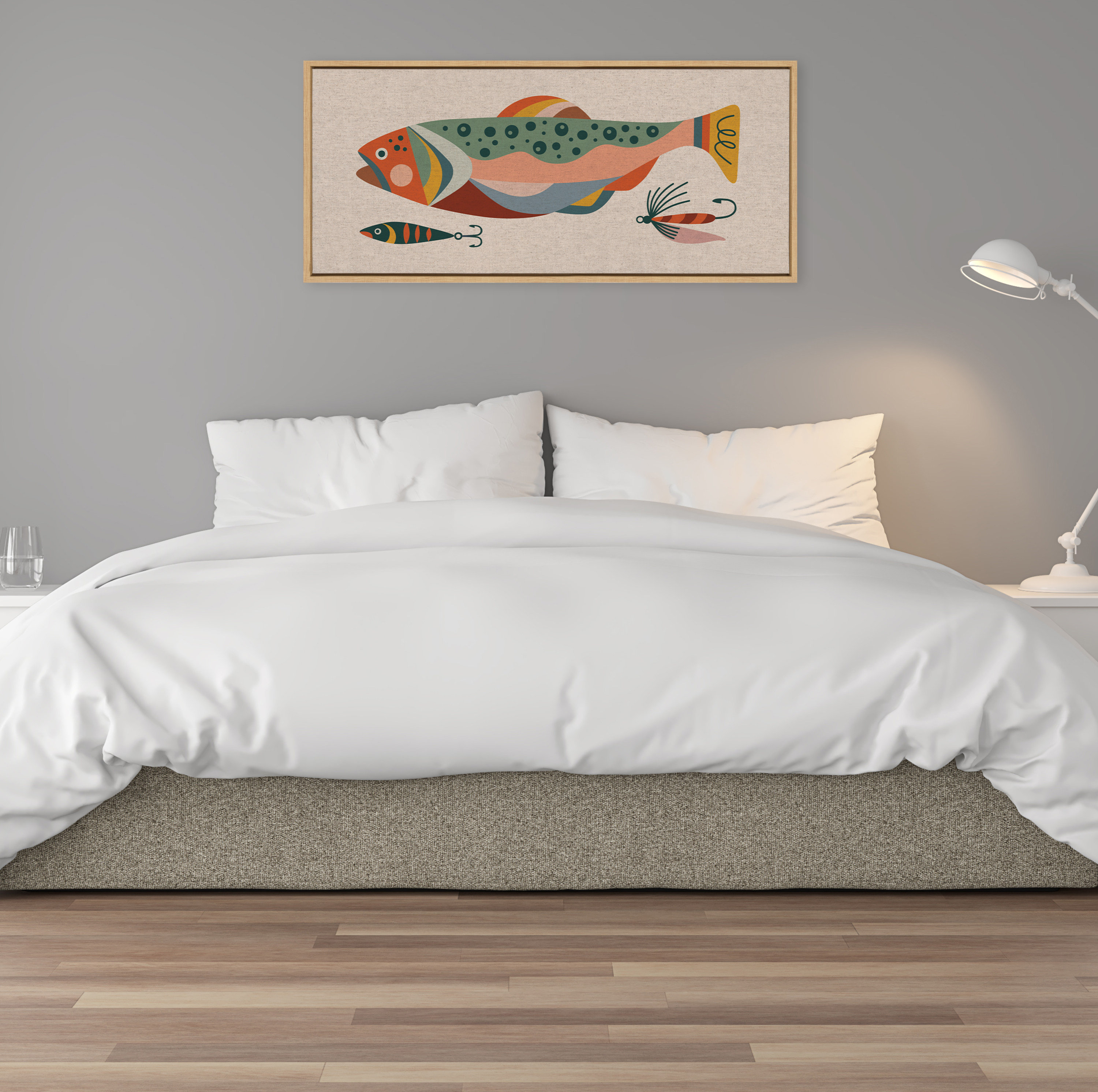 Beachcrest Home Shalyce Colorful Bright Animal Fish Framed On Canvas ...