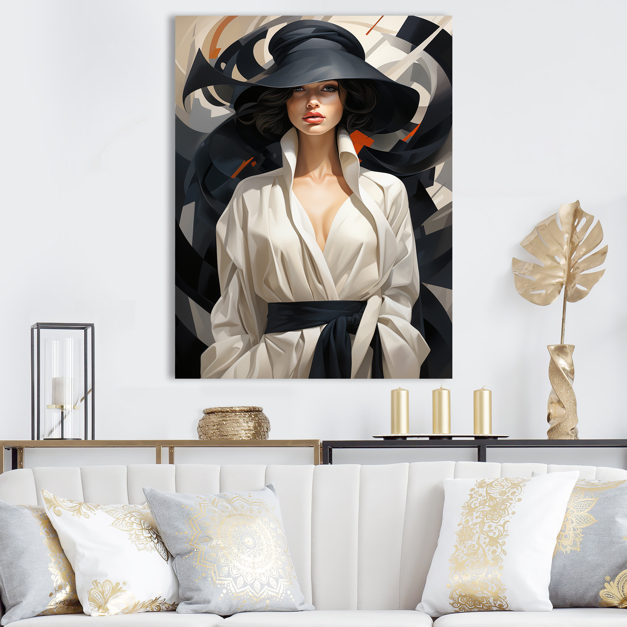 House of Hampton® Black And White Haute Couture Fashion Woman I ...