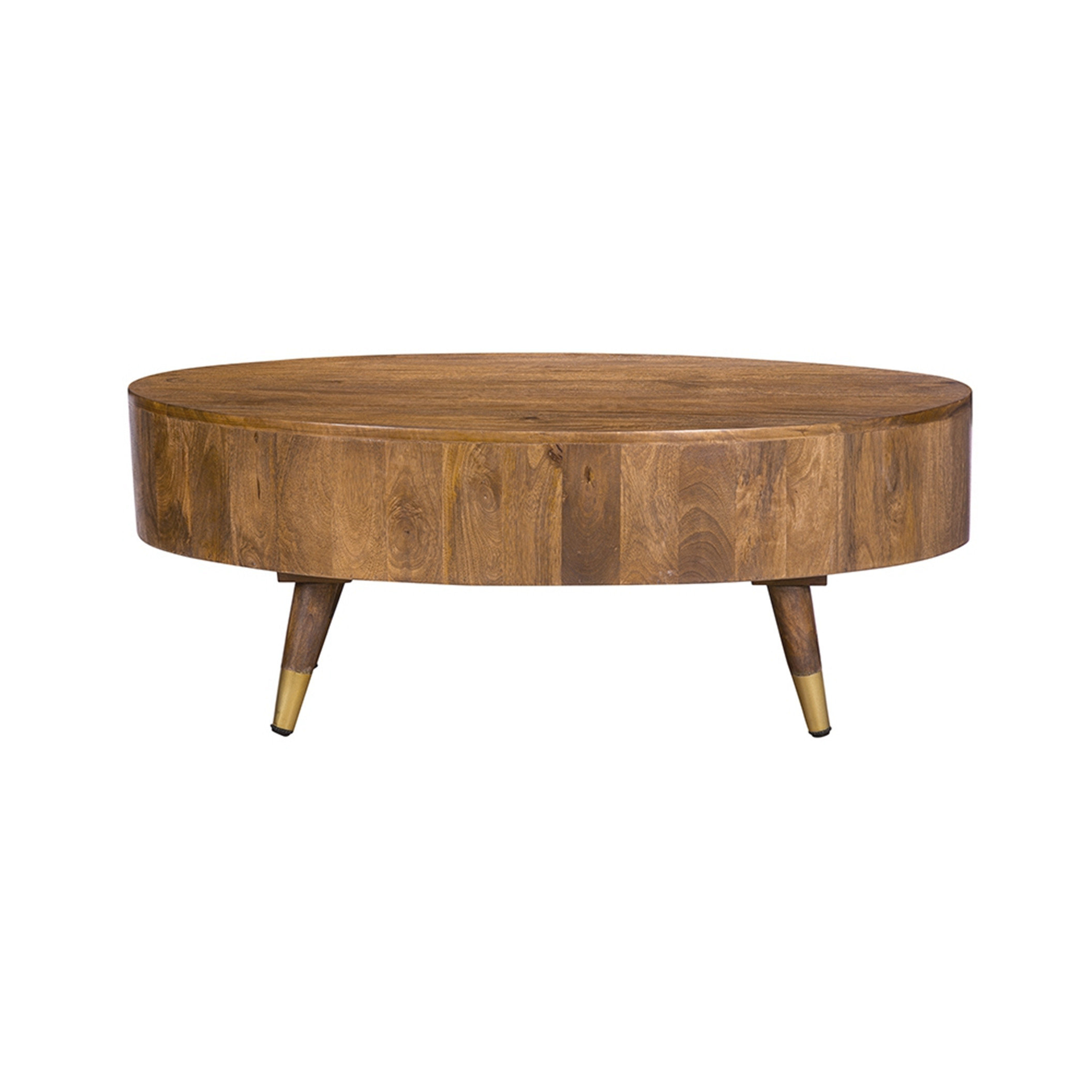Mercer41 Charming Oval Wooden Coffee Table with Sturdy Four-Leg ...