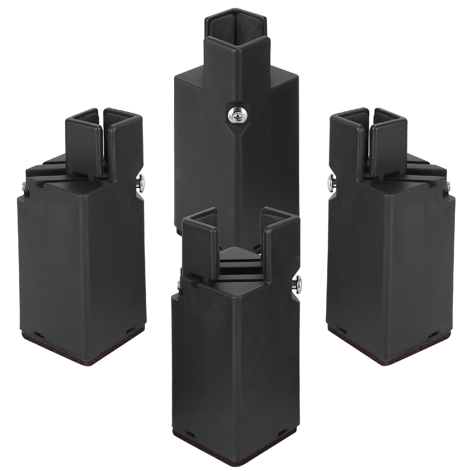 Edge Collections 3.94'', Black, Heavy Duty Adjustable Bed Riser with ...