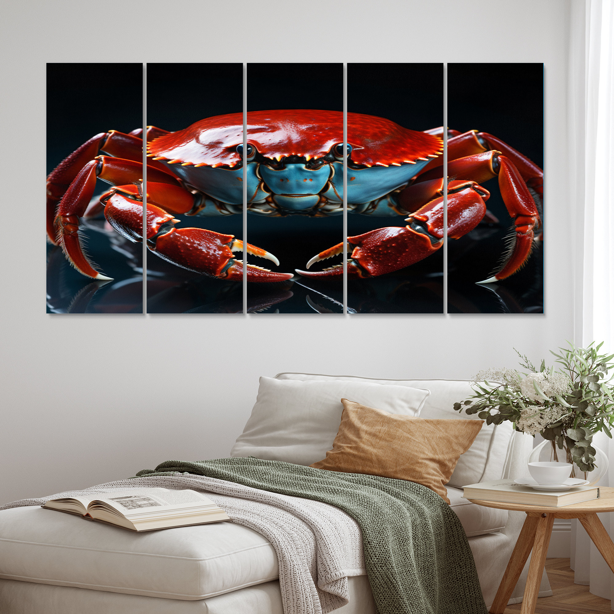 Highland Dunes Crab Portrait On Canvas 5 Pieces Print | Wayfair