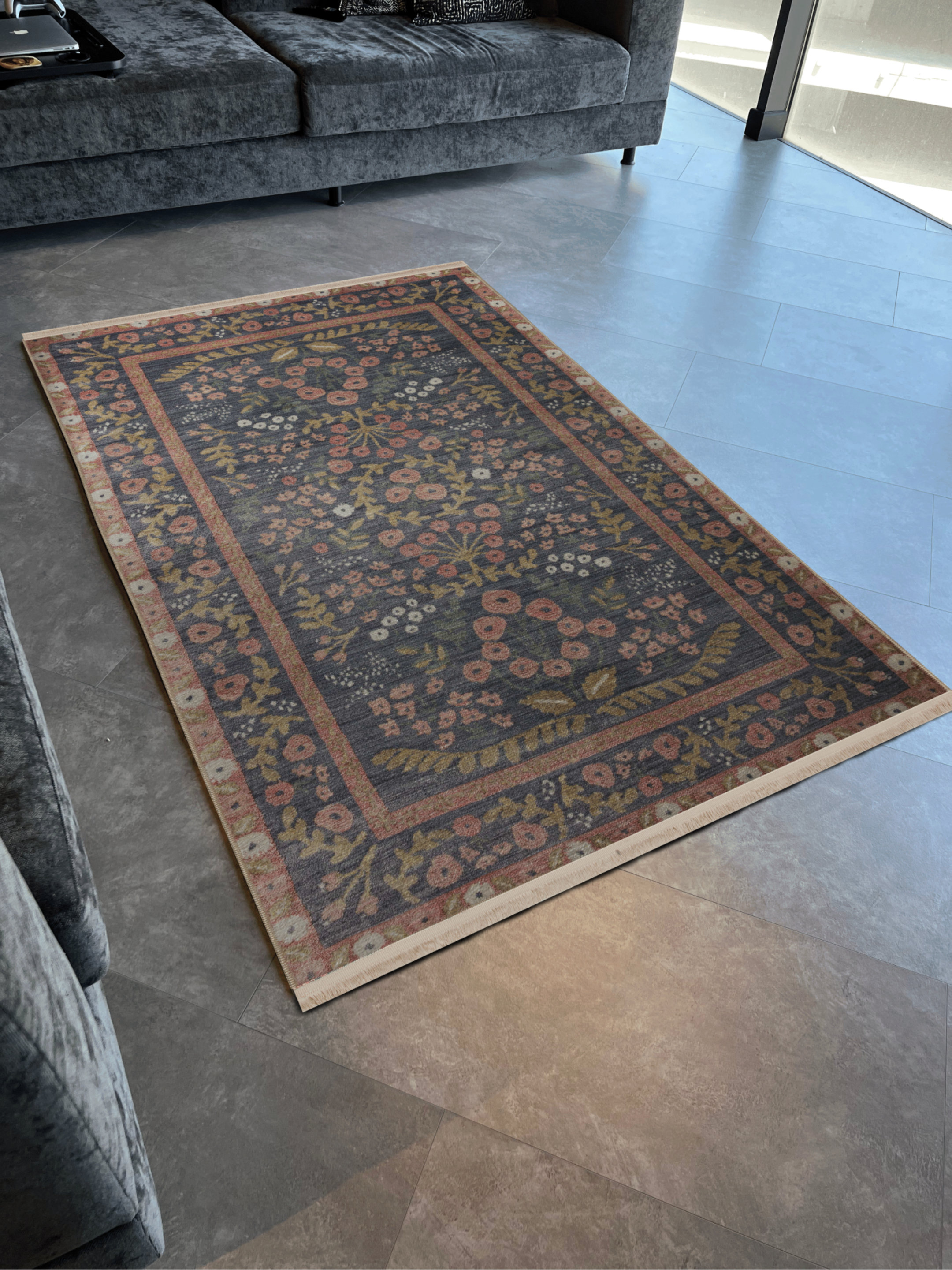 Lark Manor™ Gagnier Brown Floral Digital Print Polypropylene Area Rug ...