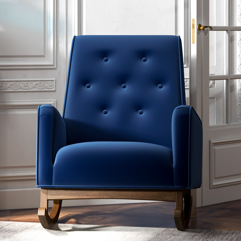 Hashtag Home Achna Mid Century Modern Velvet Rocker Livingroom and ...