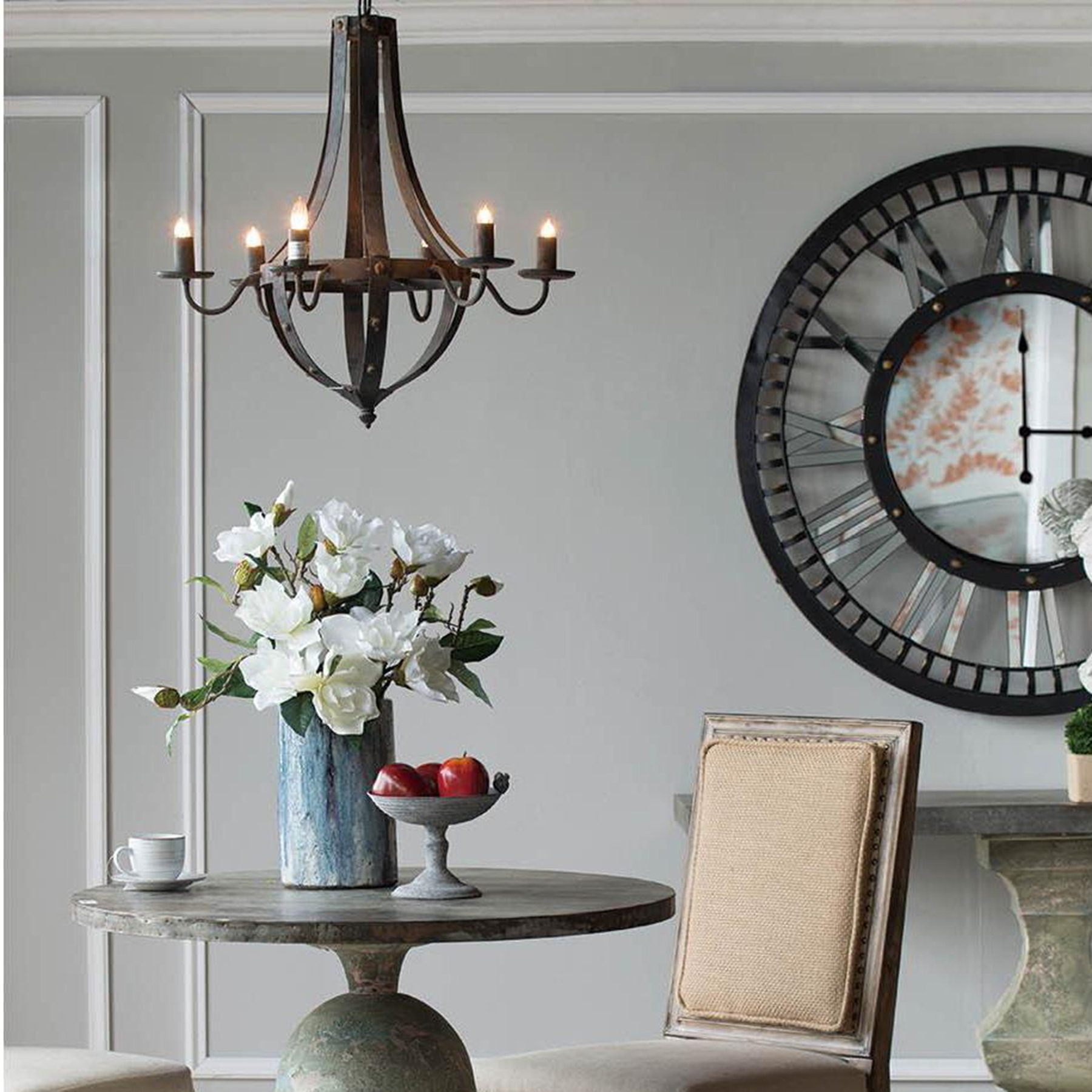 Astoria Grand 6 - Light Metal Chandelier, Hanging Light Fixture with ...