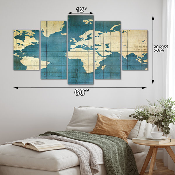Breakwater Bay Ancient Map Of The World VI - World Map Metal Art Print ...