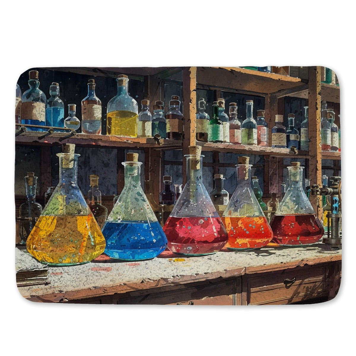 Millwood Pines Chemistry Lab Bath Mat Science Bathroom Decor Colorful ...