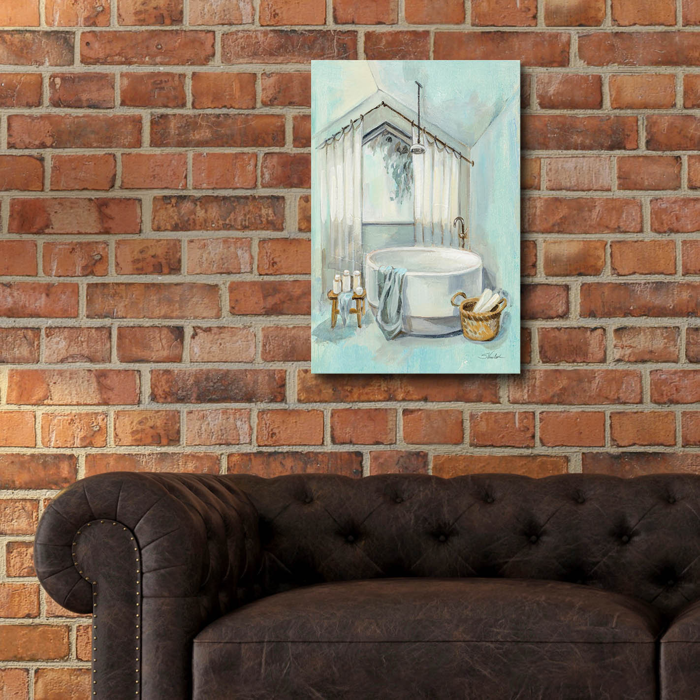 Winston Porter 'Attic Aqua Bathroom 1' by Silvia Vassileva Acrylic ...