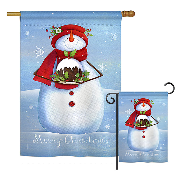 Breeze Decor Double Sided 40'' H x 28'' W Polyester Christmas Flag Set ...