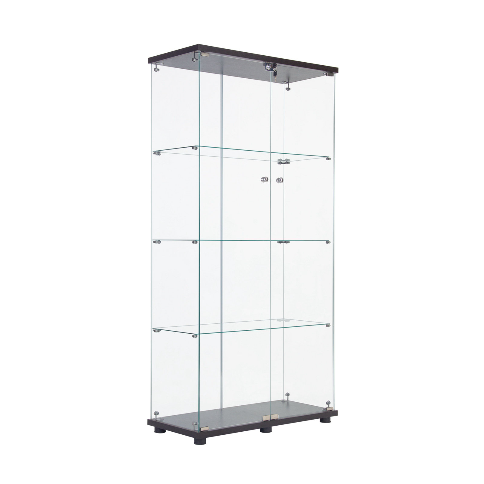 Wrought Studio™ Dejoode Glass Display Cabinet with 4 Shelves and 2 Door ...