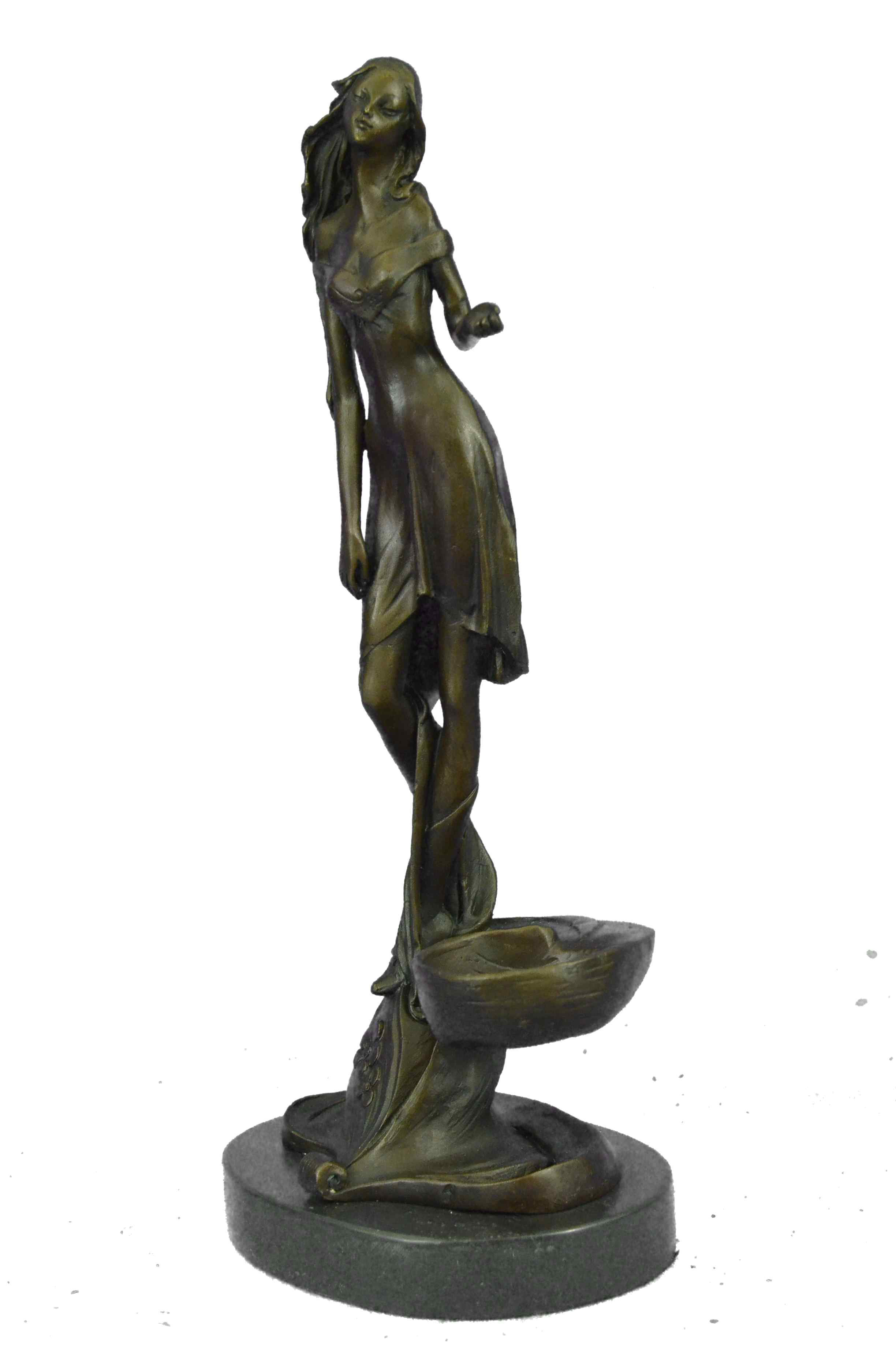 World Menagerie Art Nouveau Young Maiden Bronze Sculpture Figurine ...