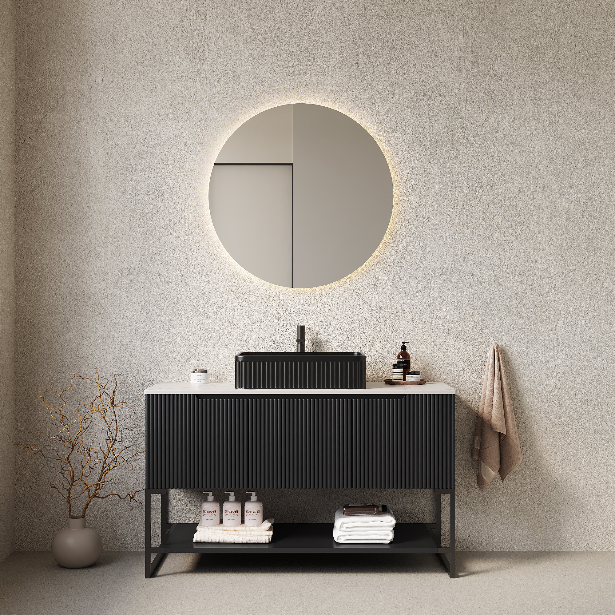 Hokku Designs Tulio 48" Luxury Bathroom Vanity With Vessel Sink | Wayfair