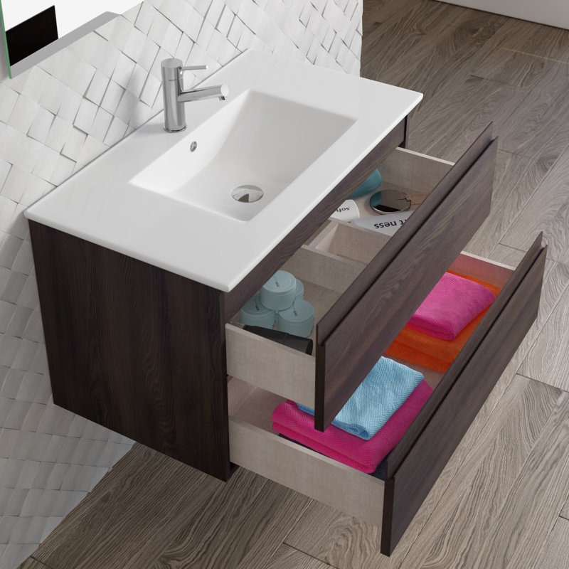 Ivy Bronx Jasso Pasadena 31" W Wall-Mounted Single Bathroom Vanity Set ...