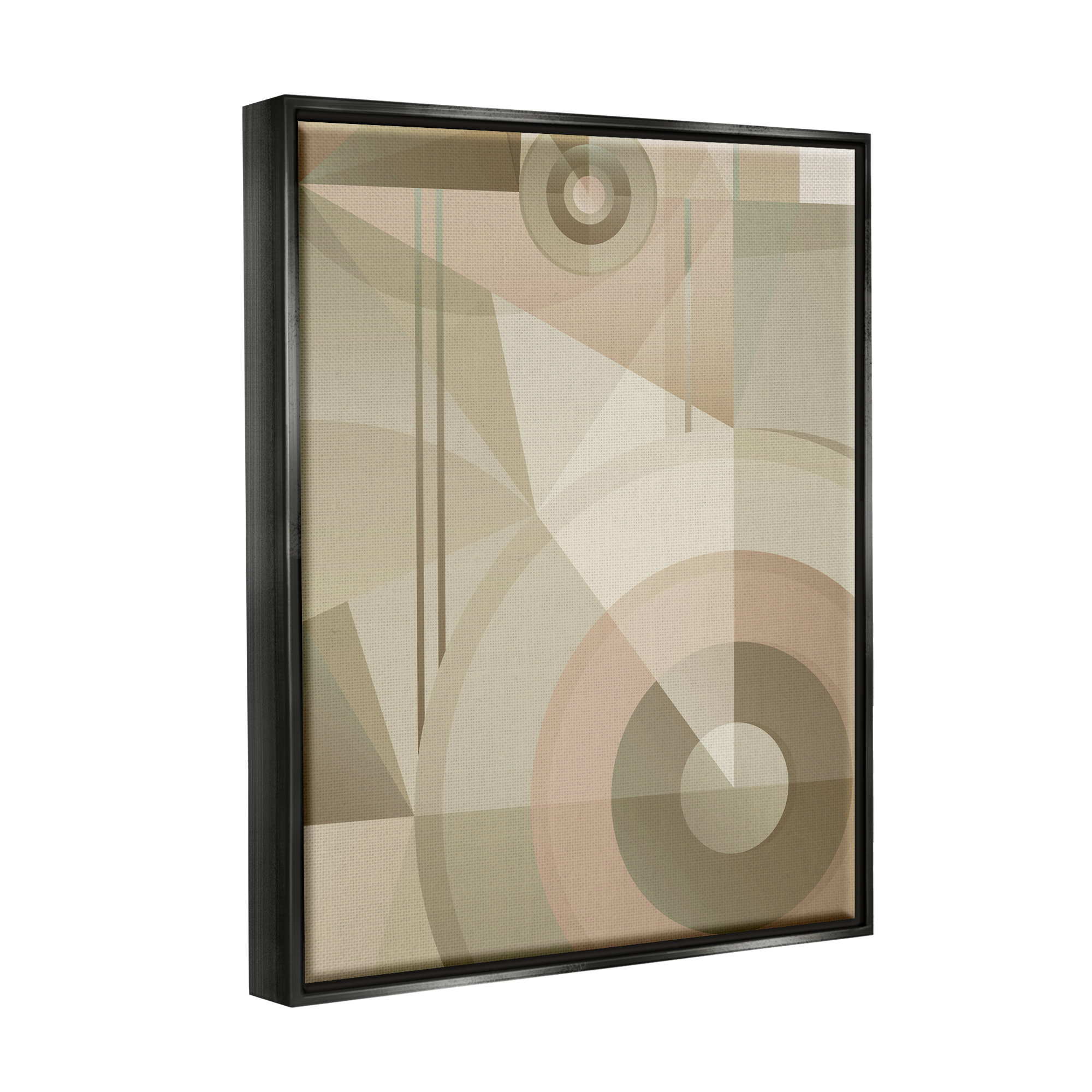 Wrought Studio™ Linear & Circular Abstract Framed Floater Canvas Wall ...
