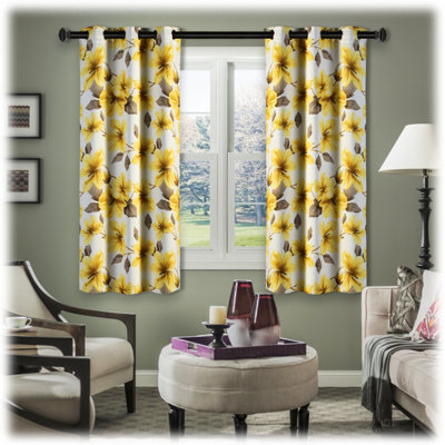 Margaret Josephs Blackout Floral Window Curtain Set with Grommets ...