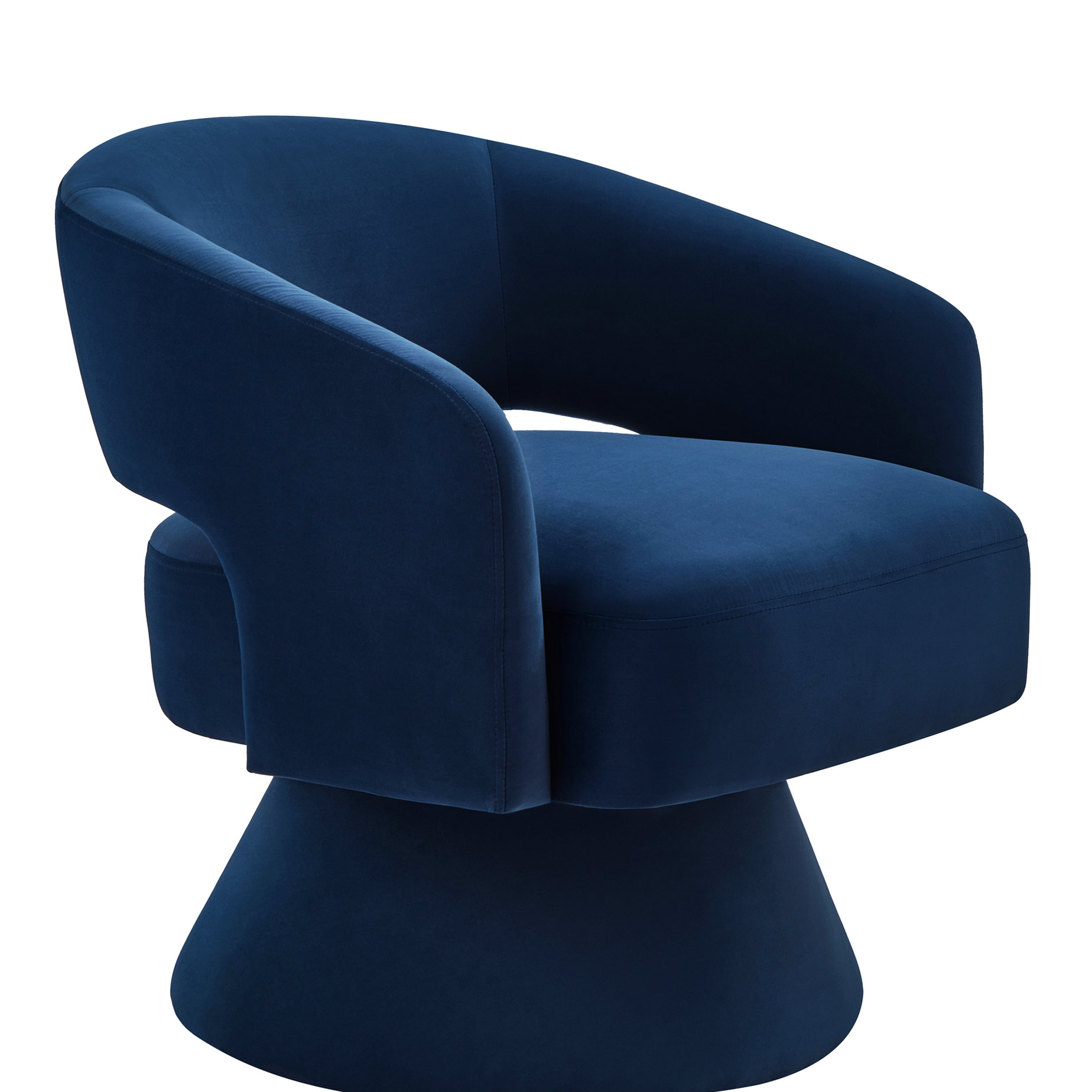Latitude Run® 360 Degree Rotating Home Chair, Velvet Upholstery, Dark ...