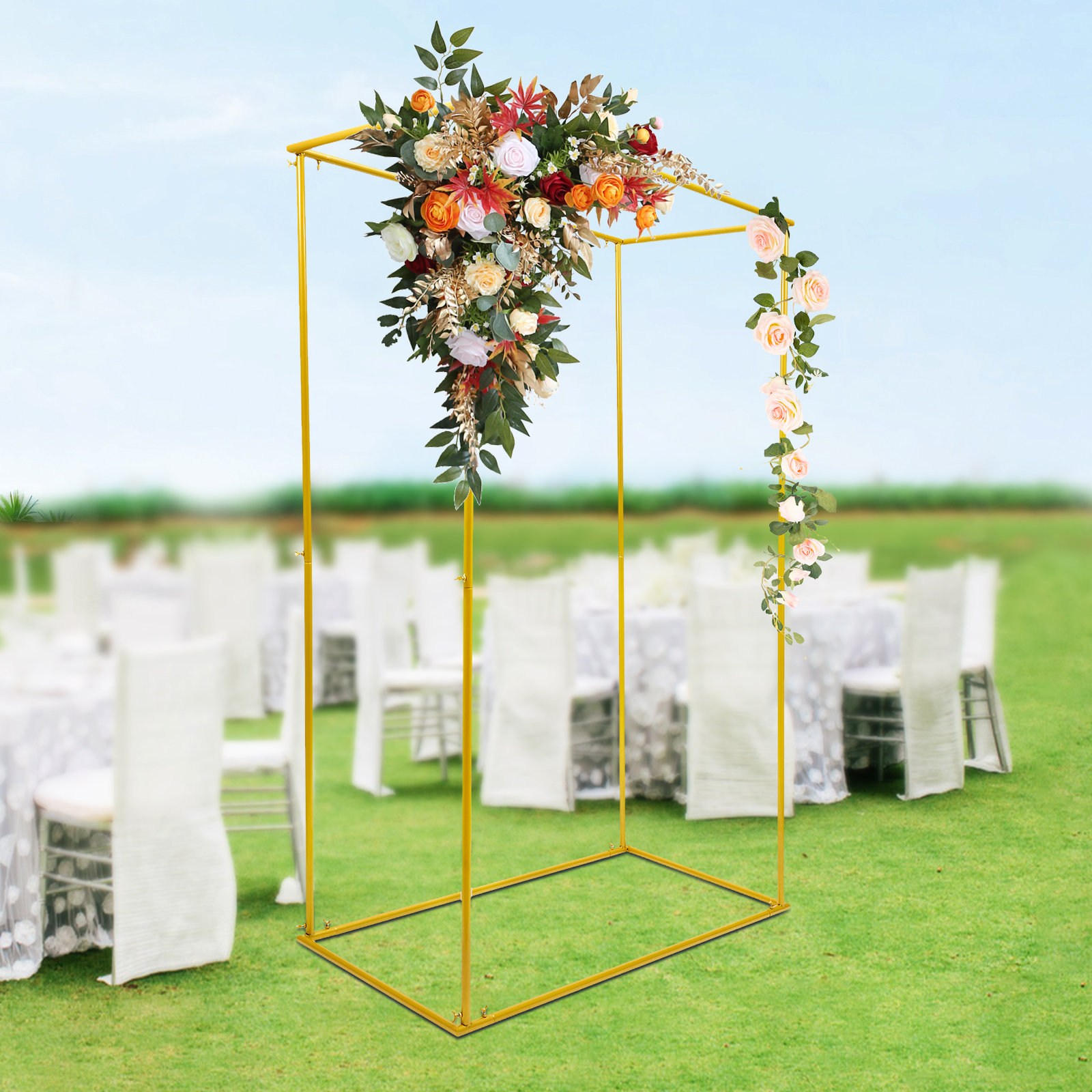 YXSUN Lightweight Gold Wedding Garden Arbor & Reviews | Wayfair