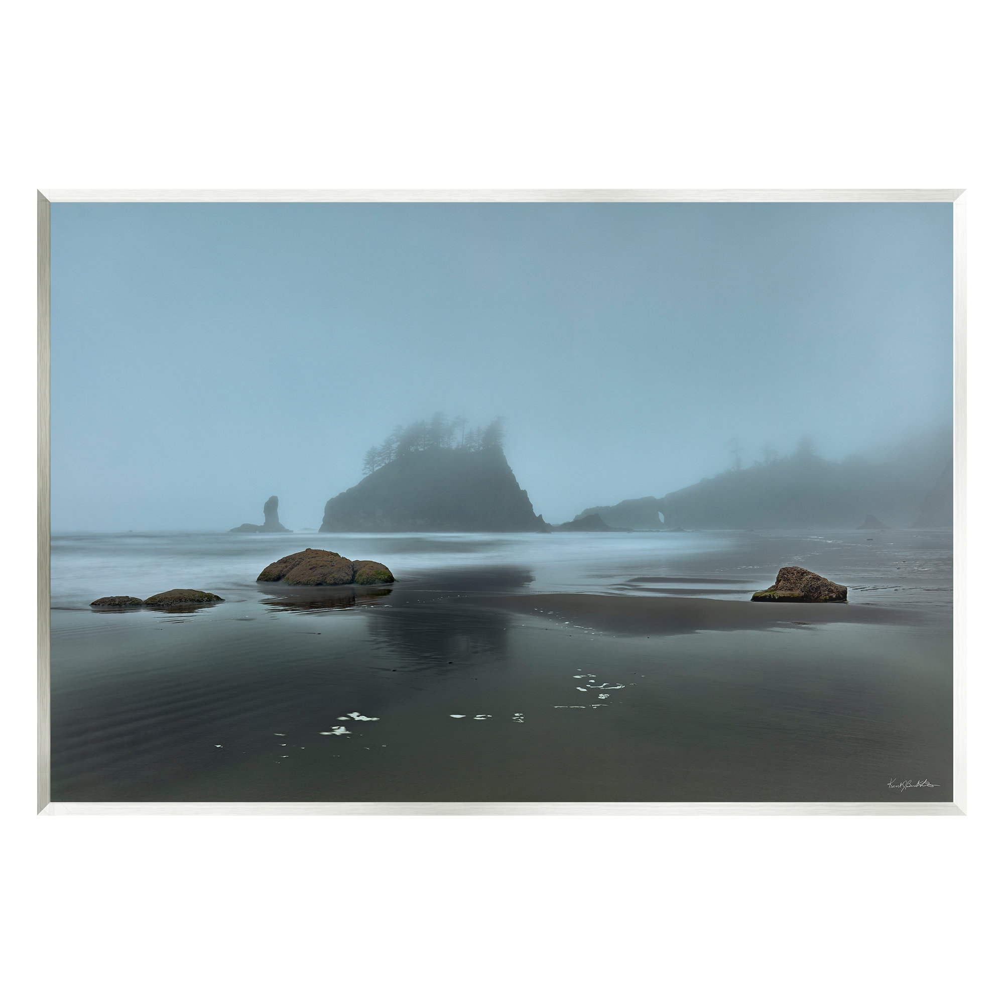 Stupell Industries Foggy Shore Landscape On MDF by Kent Burkhardsmeier ...