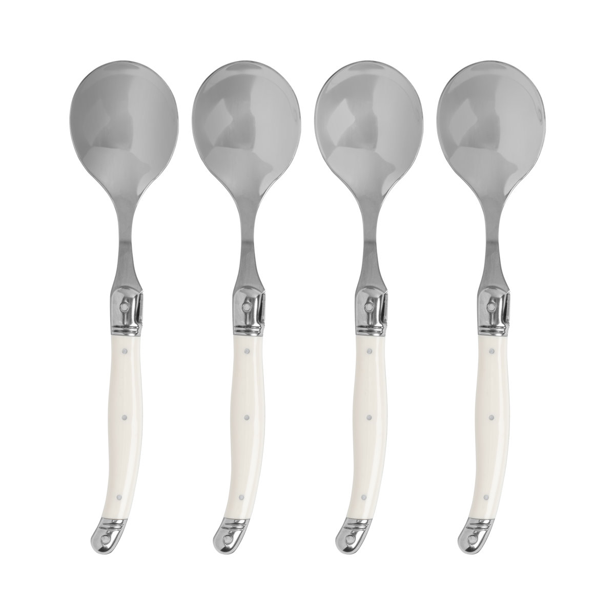 French Home Laguiole Soup Spoons with Faux Ivory Handles, 4-Piece Set ...