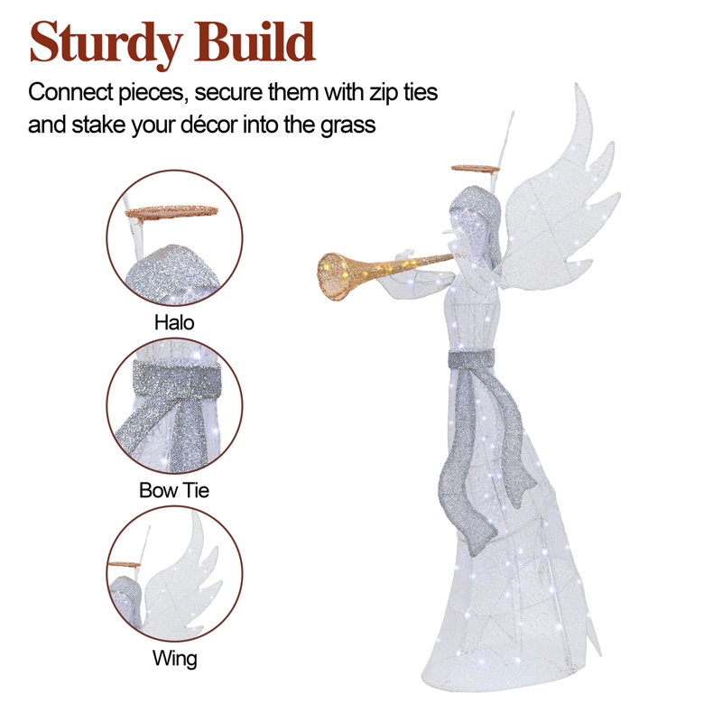 The Holiday Aisle® Christmas Decoration Outdoor Lighted Angel with LED ...