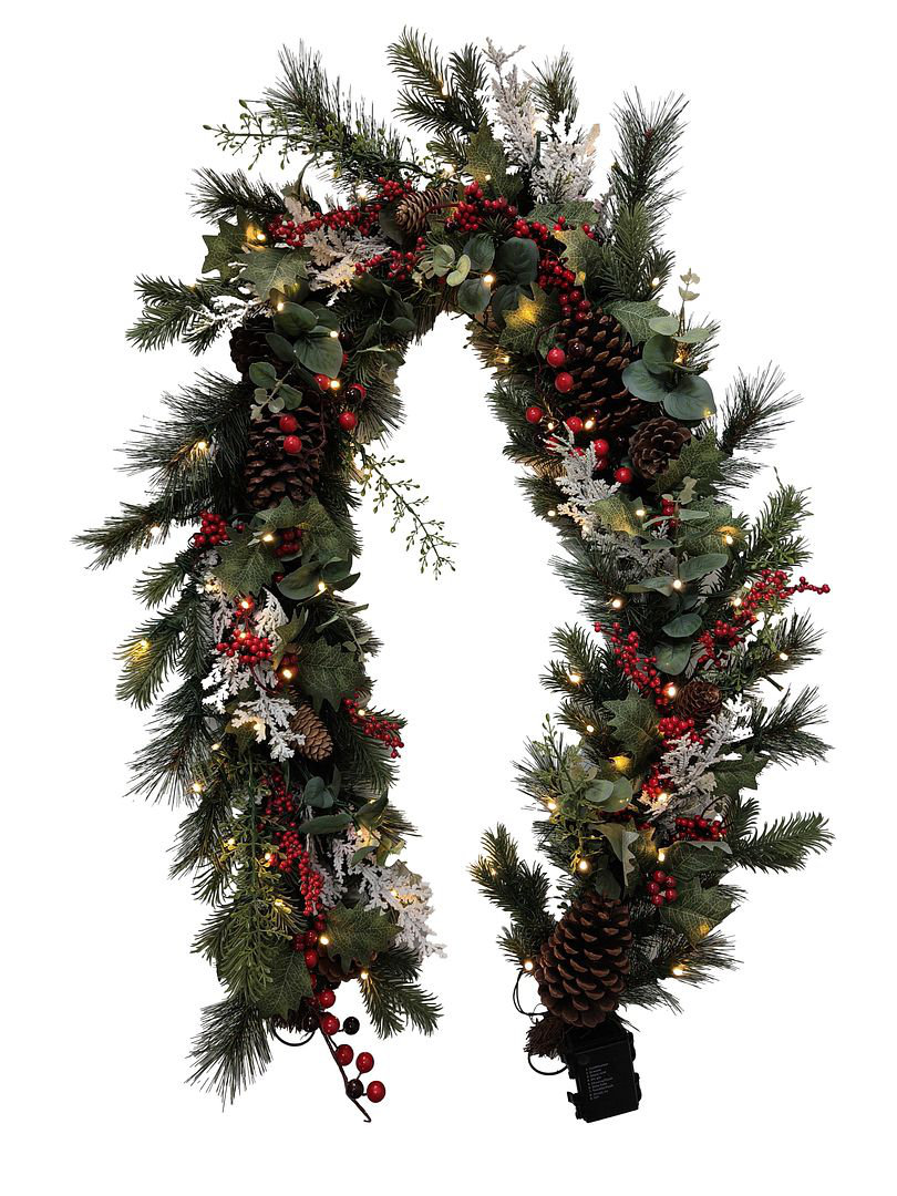 The Seasonal Aisle Antioco - 6ft Garland with 100 8 Function Lights ...