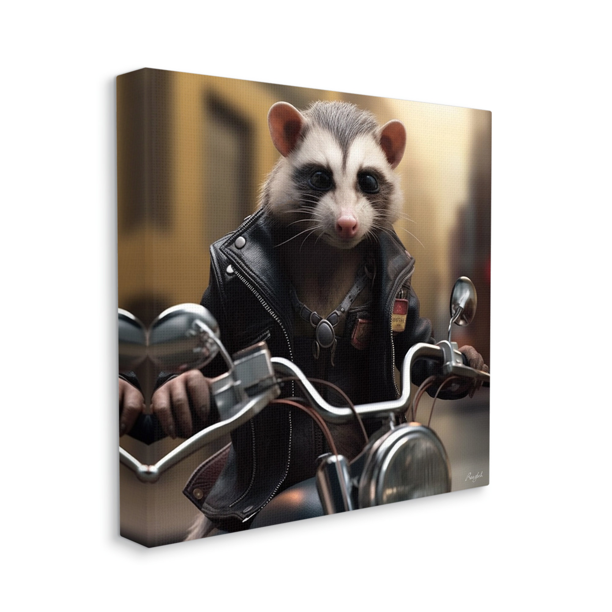 Trinx Possum Motorcycle Biker Canvas Wall Art Design By Roozbeh ...