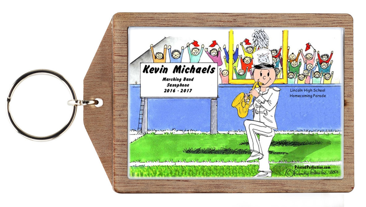 Printed Perfection Personalized Band, Saxophone - Male Wooden Key Chain ...