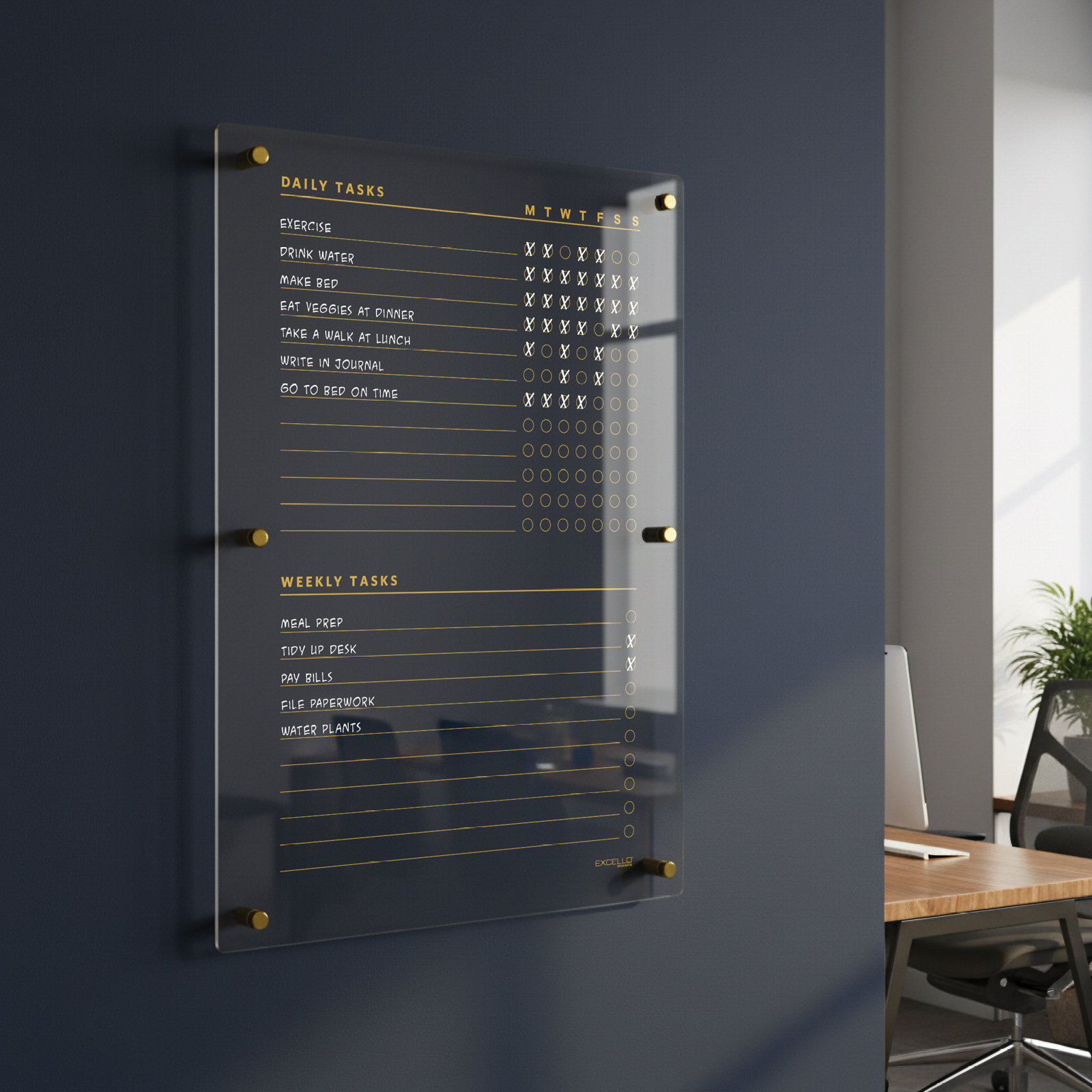 Excello Global Products Excello Brands Acrylic Dry Erase Wall Mounted ...