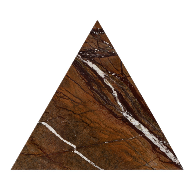 Ivy Bronx Mordechi 16.5 in. W Triangular Marble and Iron Pyramid Side ...