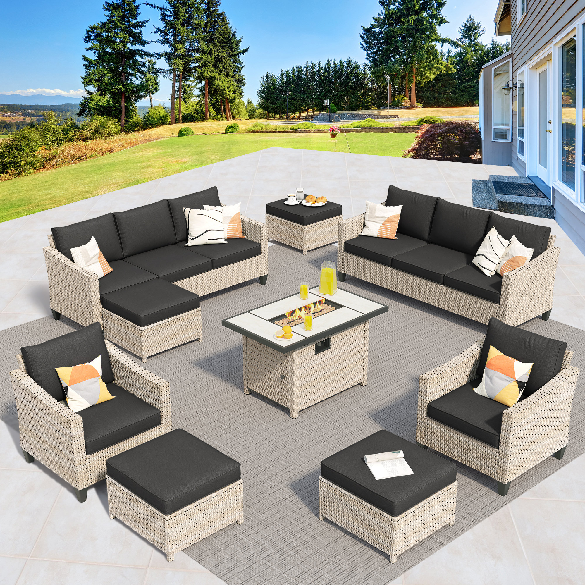 Red Barrel Studio® Ashonte 12 - Person Outdoor Seating Group with ...